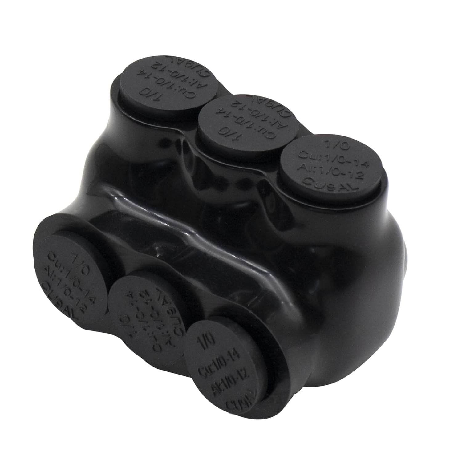 3-Port Single-Sided Insulated Multi Tap Connector, 1/0-14AWG Electrical ...