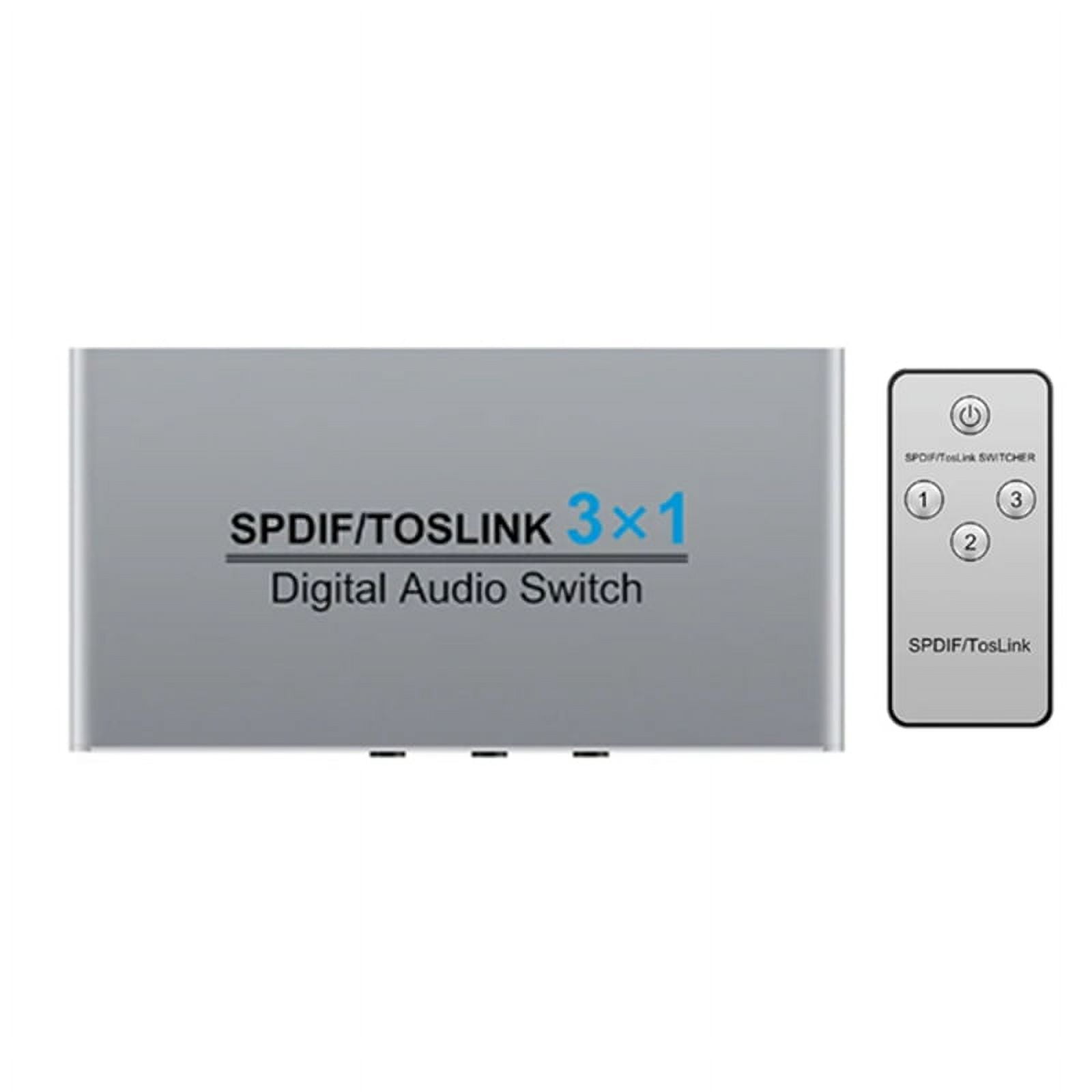 3-Port Toslink Switching Digital Optical Audio Switcher 3X1 with IR ...
