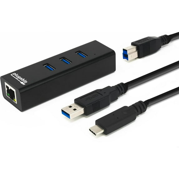 3-Port USB 3.0 Hub with Gigabit Ethernet | Compatible with Windows ...