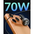 3-Port USB C Car Charger for iPhone 17/Air/16/16e/15 Pro Max Plus, 70W ...