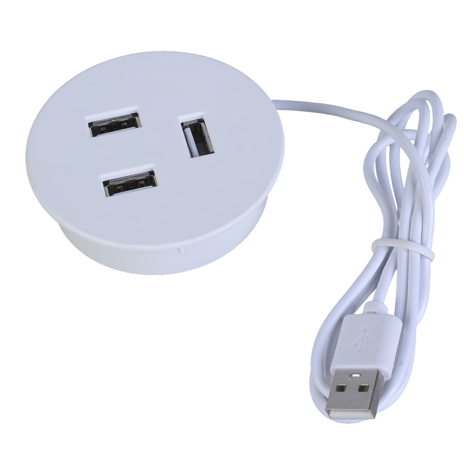 3 Port USB Desk Grommet Hole Round Desktop Charging Station USB ...