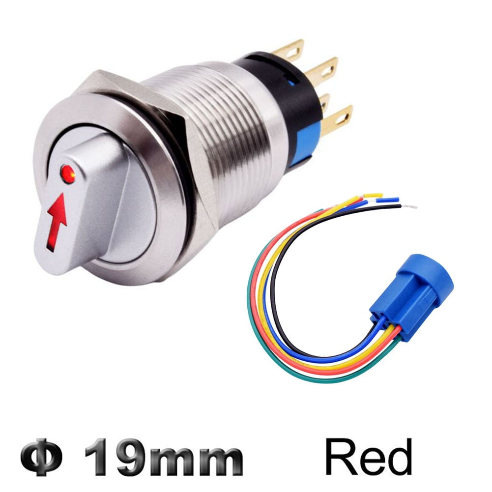 3 position metal selector rotary locking button switch with 12V ...