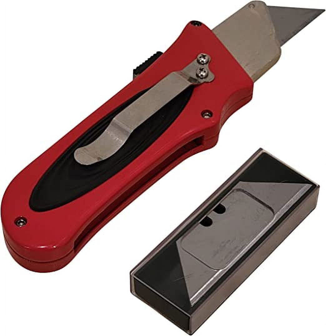 3-Position Slide Out Safety Box Cutter (5 Extra Blades Included ...