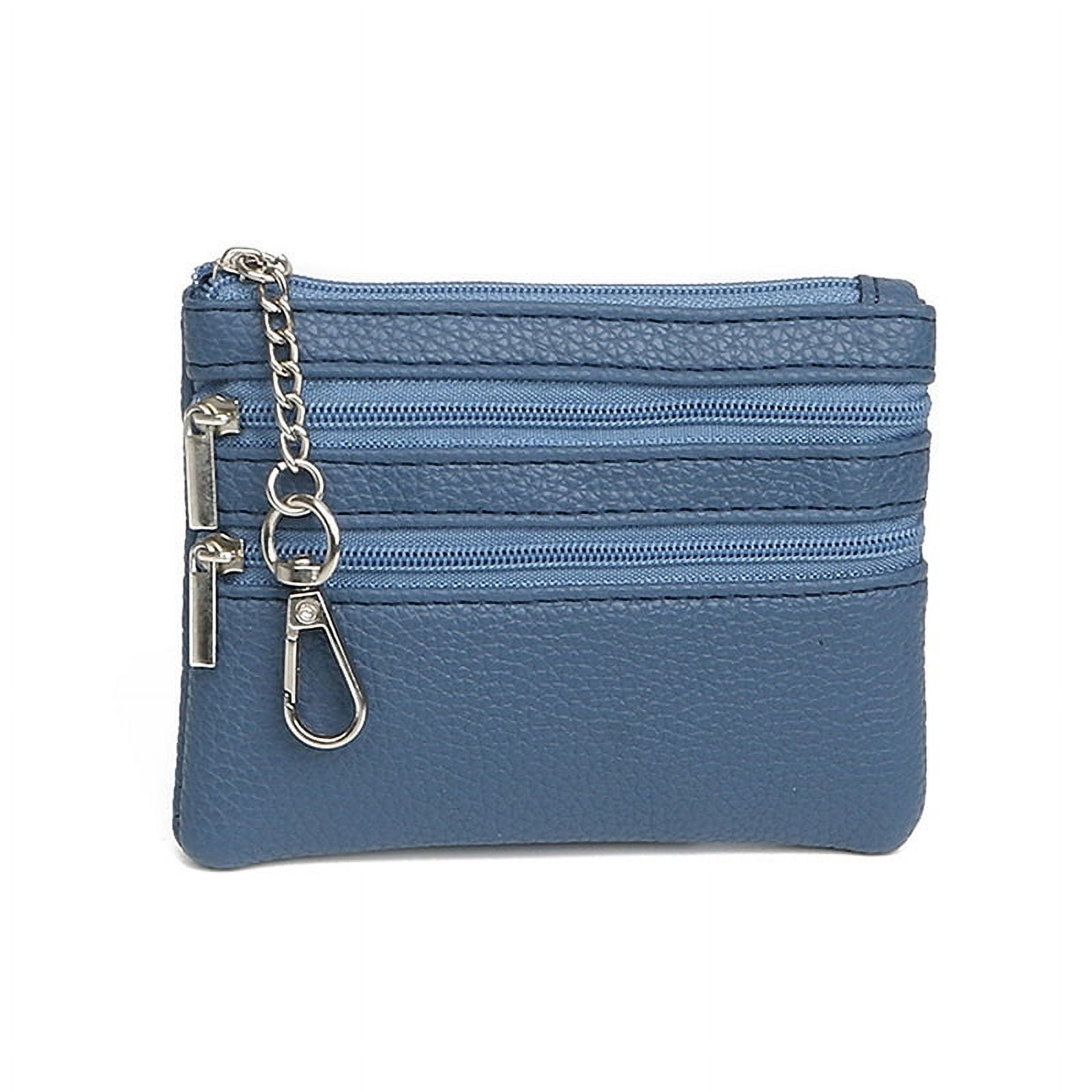 3 Pouch Pocket Wallets Women Small PU Leather Coin Purse Zipper Change ...