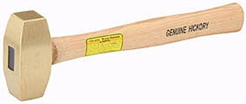 3 Pound Solid Brass Hammer with Hickory Wood Handle Non Marring Non ...
