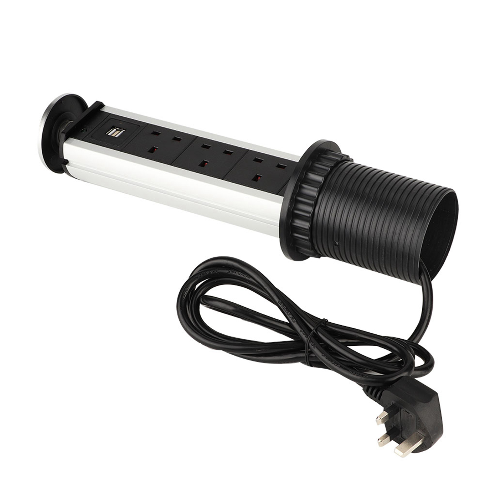 3 Power Socket 2 USB Port Charging Desktop Kitchen Table Retractable ...