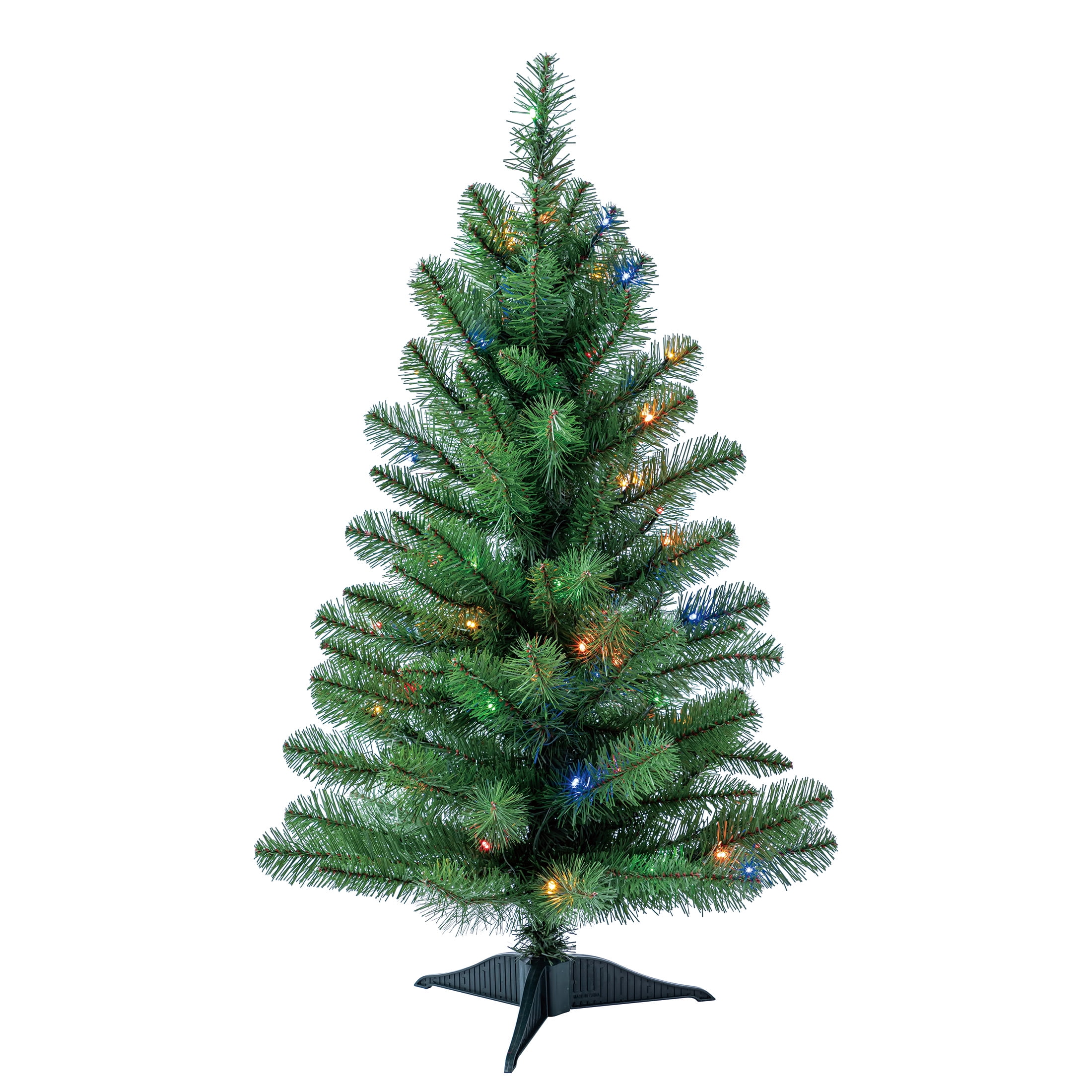 3' Pre-Lit Winston Pine Artificial Christmas Tree with Multicolor LED ...