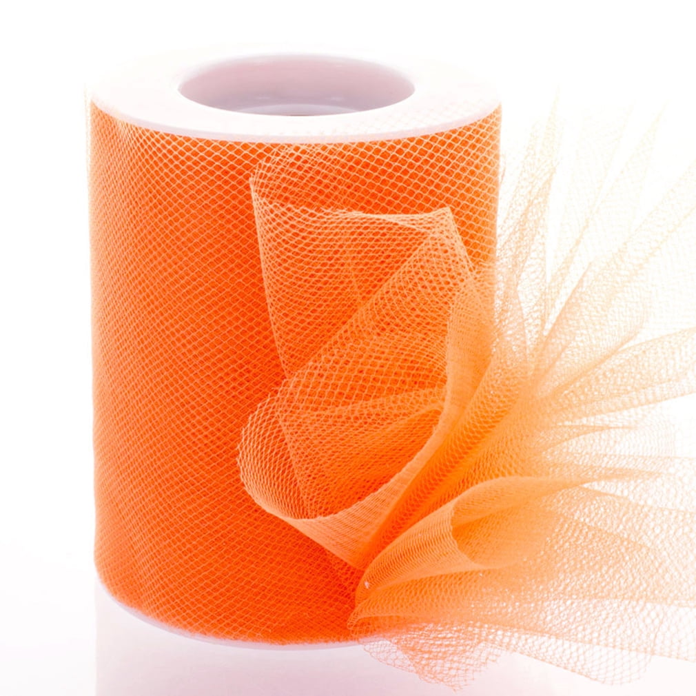 Hairbow Center, 3" Premium Tulle Roll, 25 Yard, Orange Peel Color ...