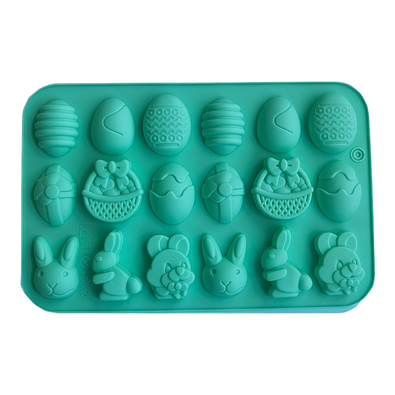 3. Professional Heatproof Silicone Easter Mold 18-Cavity Rabbits Design ...