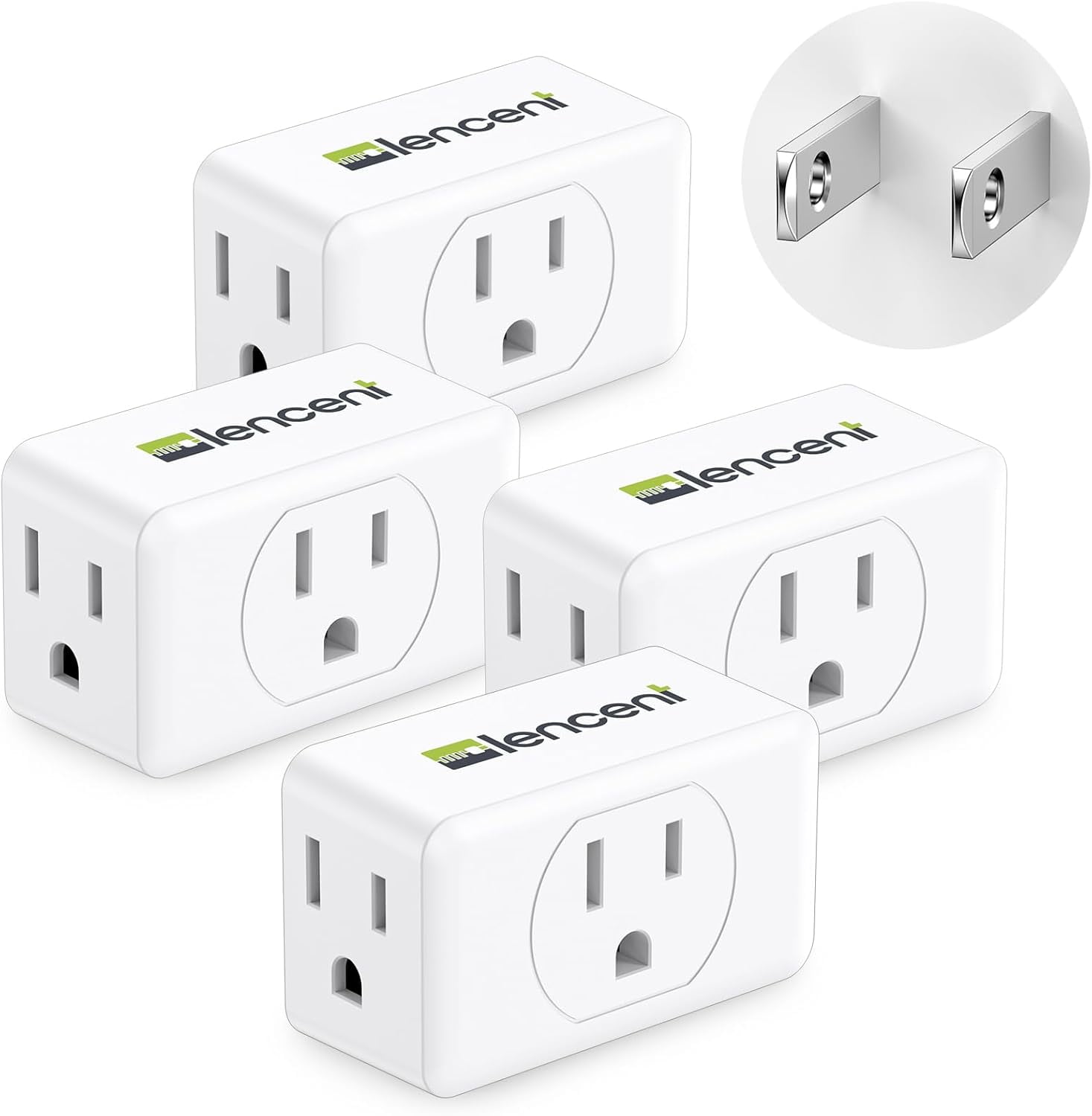 3 Prong to 2 Prong Adapter, Plug Extender, Wall Plug Splitter with 3 AC ...