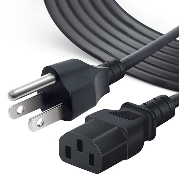 LORDTRONICS, AC Power Cord, 10ft, Black, 125V, 3 Prong - Walmart.com