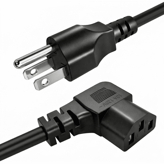 3 Prong AC Power Cord Right Angle 90 degree Plug C13 Power Cable ...