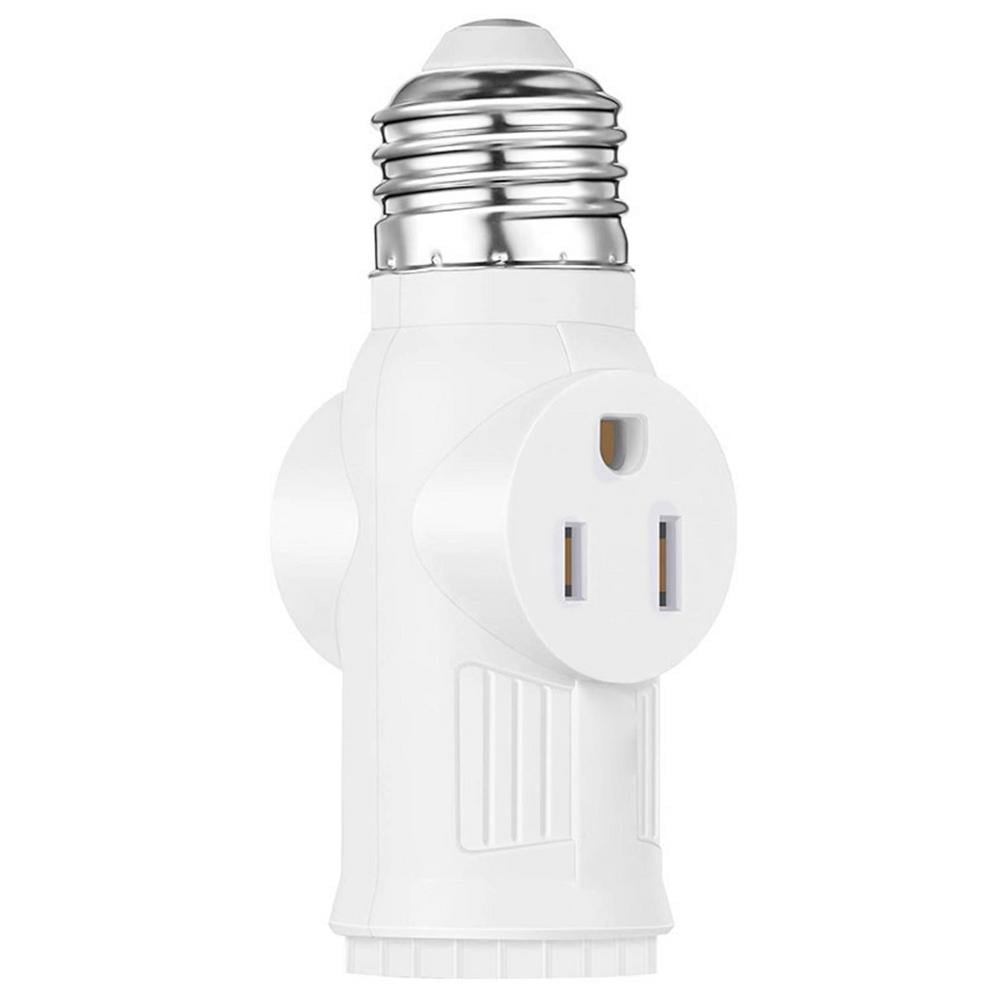 3 Prong Light Socket Adapter, E26 Light Bulb Outlet Adapter, Polarized ...