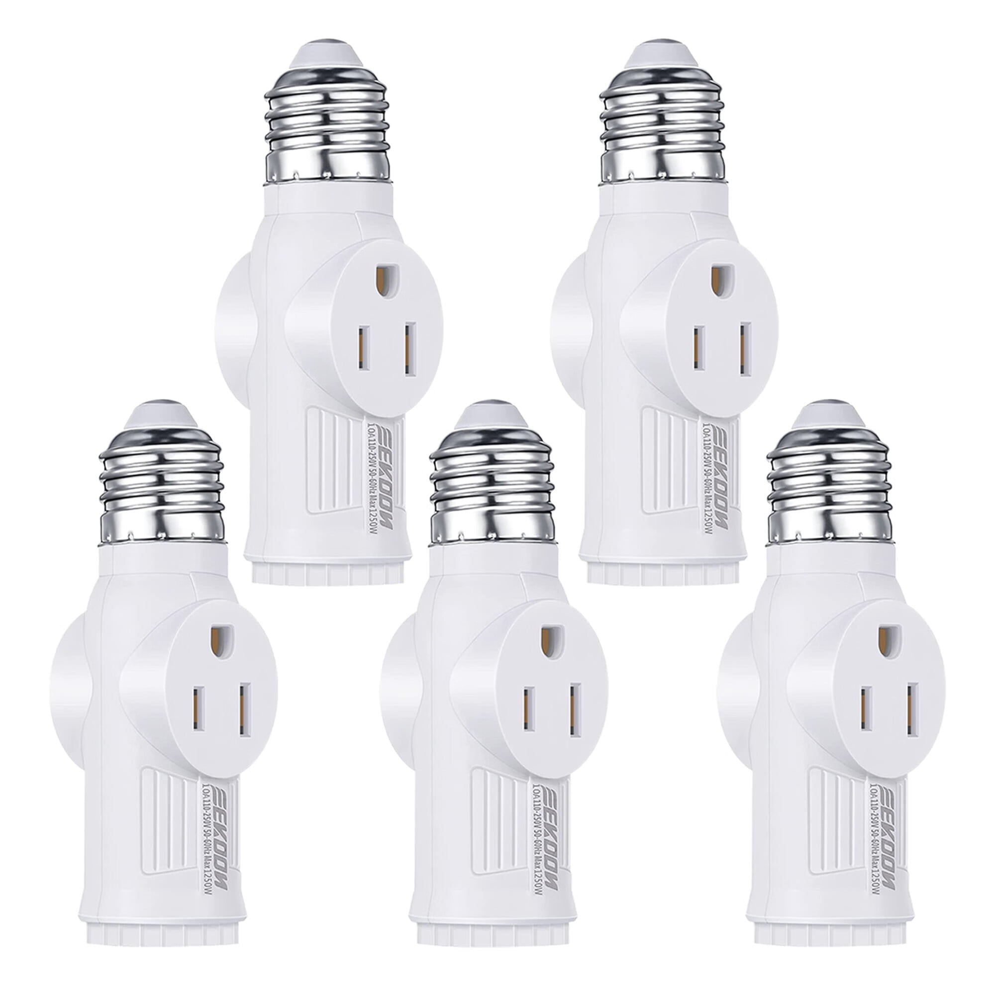 3 Prong Light Socket Adapter, E26 Light Bulb Outlet Adapter, Polarized ...