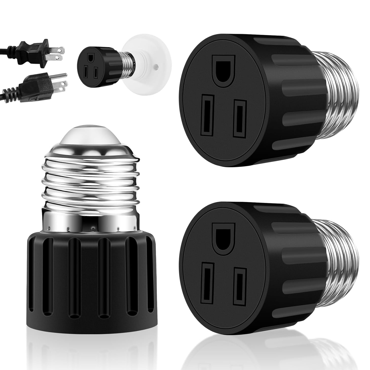 3 Prong Light Socket Outlet Adapter (2 Packs), Professional Materials ...