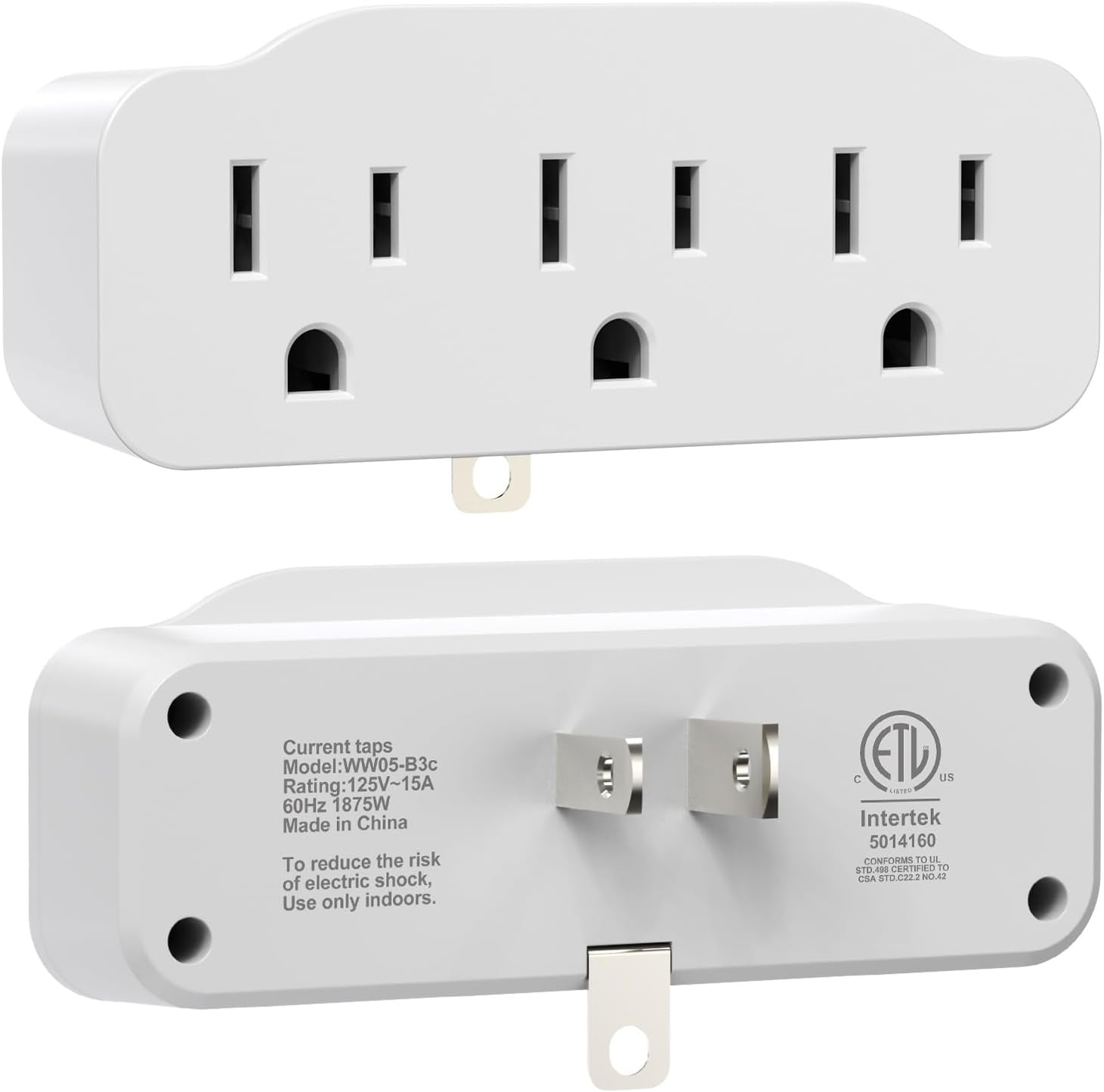 3 Prong Outlet Extender, 3 Way Plug , Power Splitter 3 Prong with ...