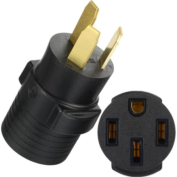3 Prong Stove Adapter Compatible with NEMA 10-50P to 14-50R Adapter 3 Prong Male Plug to 4 ...