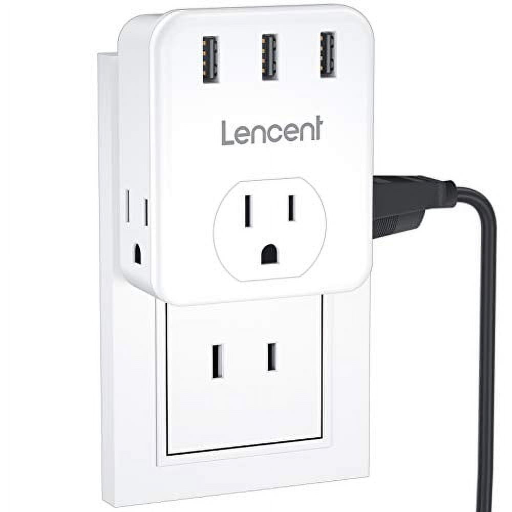 3 Prong To 2 Prong Adapter, 3 Outlets Extender With 3 Usb Ports, Wall ...