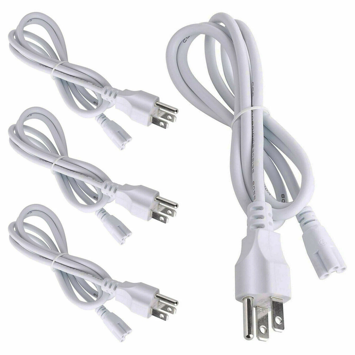 3-Prong US Plug T5 T8 Power Cords for Integrated LED Light Fixture 12 ...
