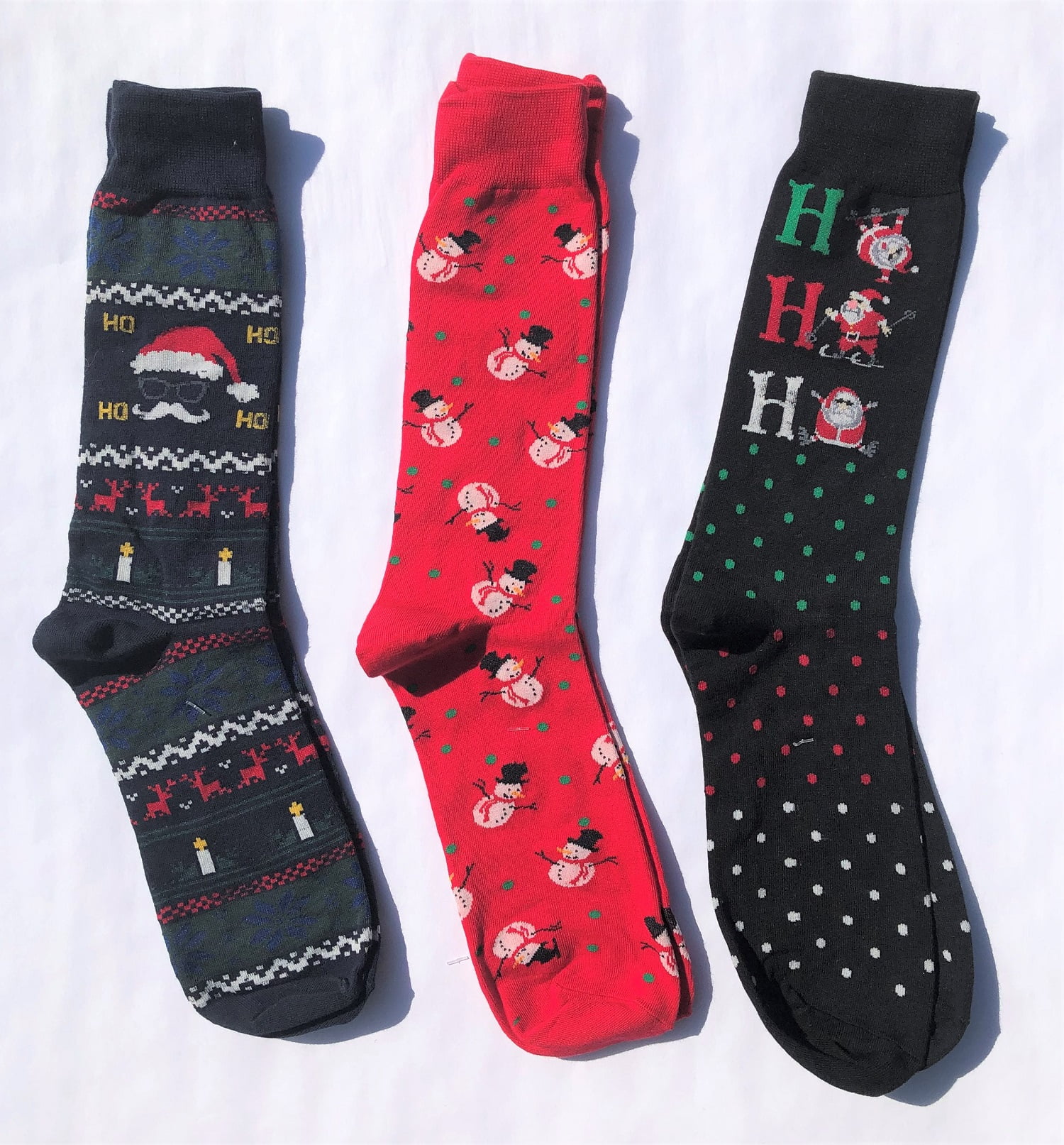 3 Prs Cotton christmas Holiday Santa Socks Men - Walmart.com