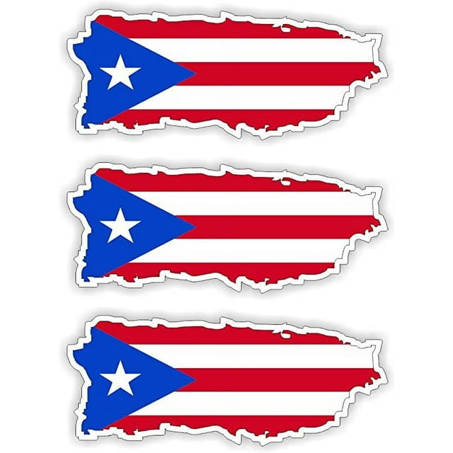 (3) Puerto Rico Flags Map Hard Hat Stickers | Motorcycle Helmet Flag ...