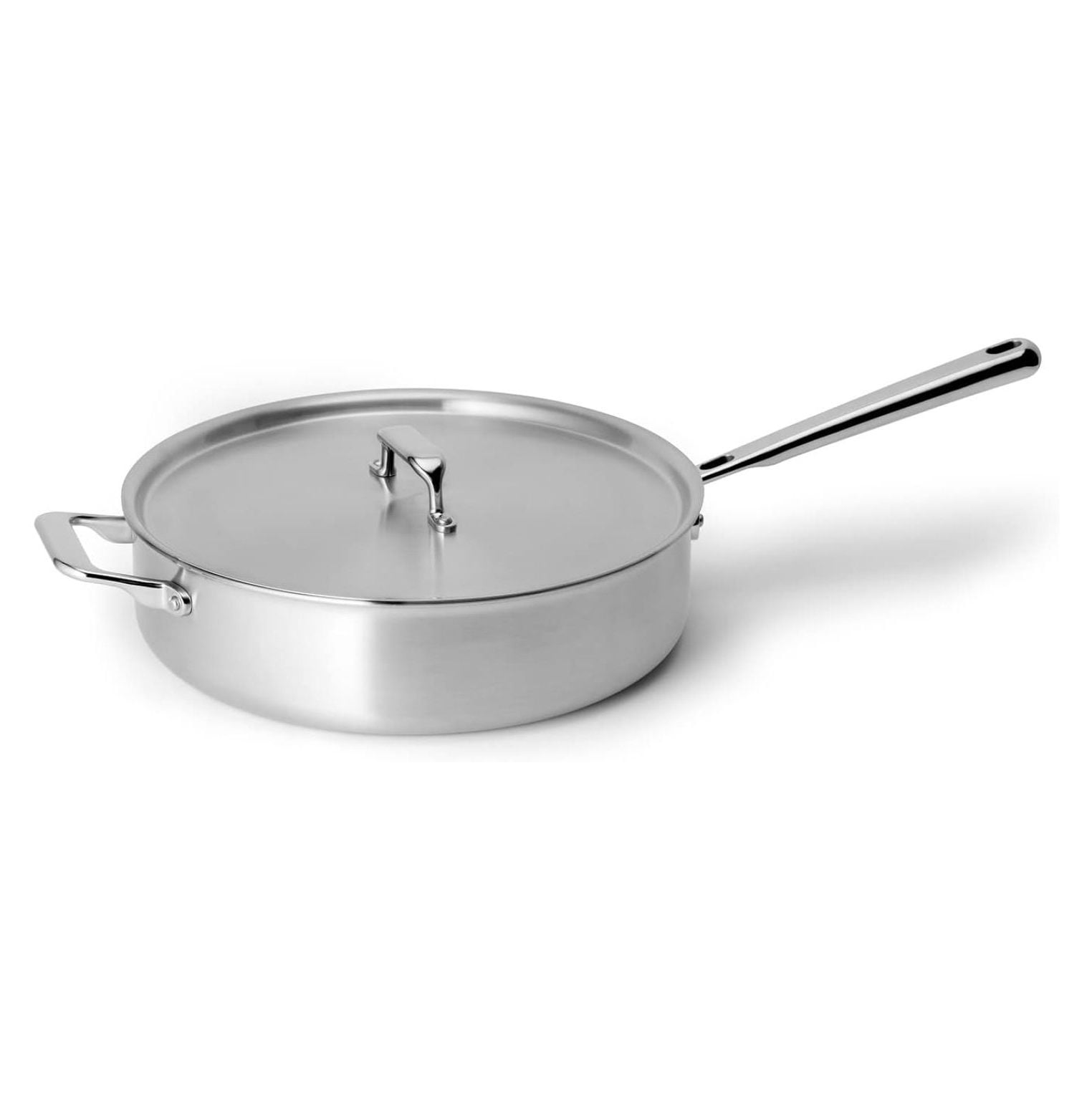 3 QT Stainless Steel Sauté Pan with Lid - Deep Frying Pan - Large 5-Ply ...