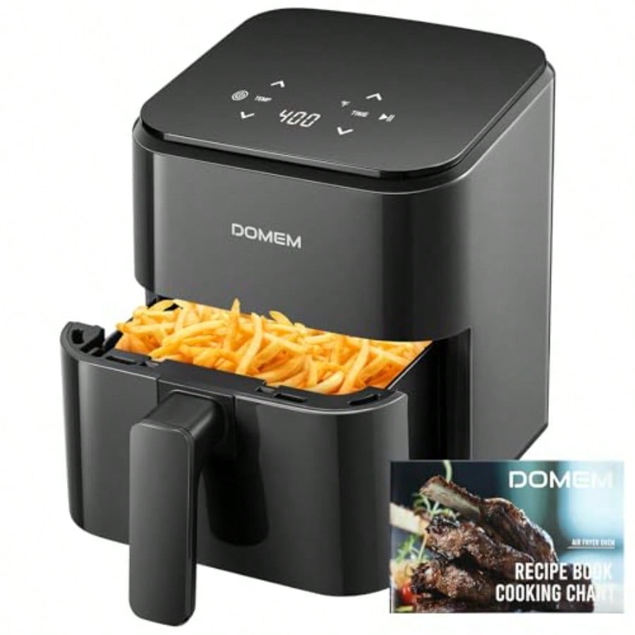 3 Qt Compact Air Fryer with NonStick Basket and Rack User Friendly ...