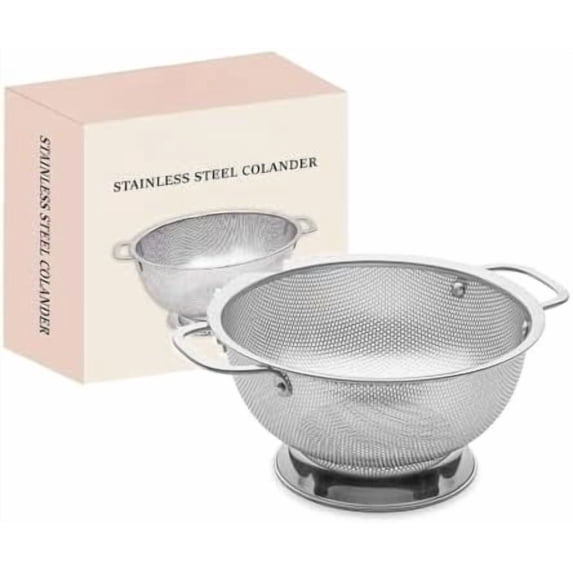 3 Qt Metal Colander with Handle | Pasta, Spaghetti, Berry, Fruit ...