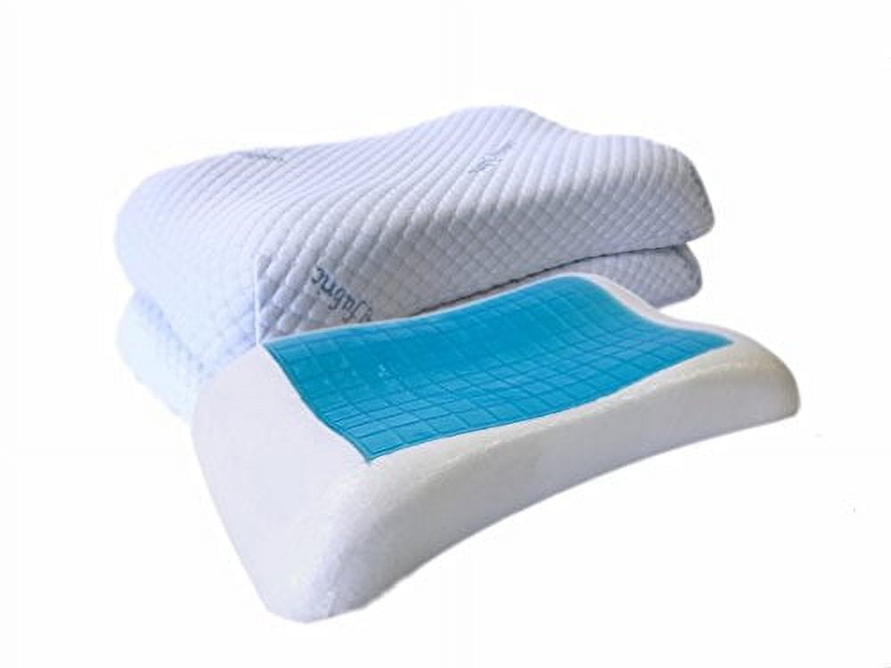 3 Quantity Queen Size Solid Memory Foam Bed Shoulder Shape Pillows with ...