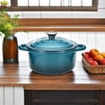 3-Quart Enameled Cast Iron Dutch Oven, Navy with Cream Interior | Even ...