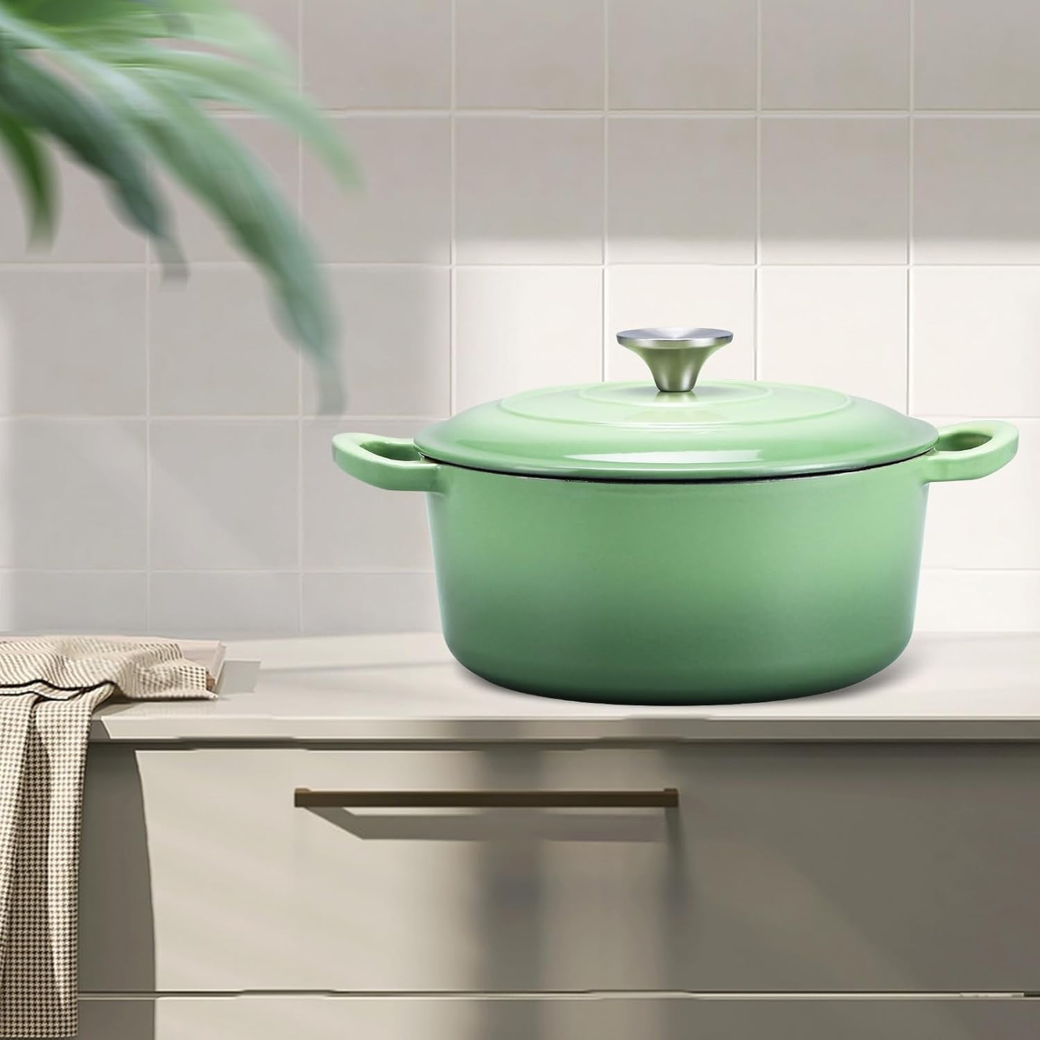 3 Quart Enameled Cast Iron Dutch Oven for Sourdough Bread Baking, Heavy ...