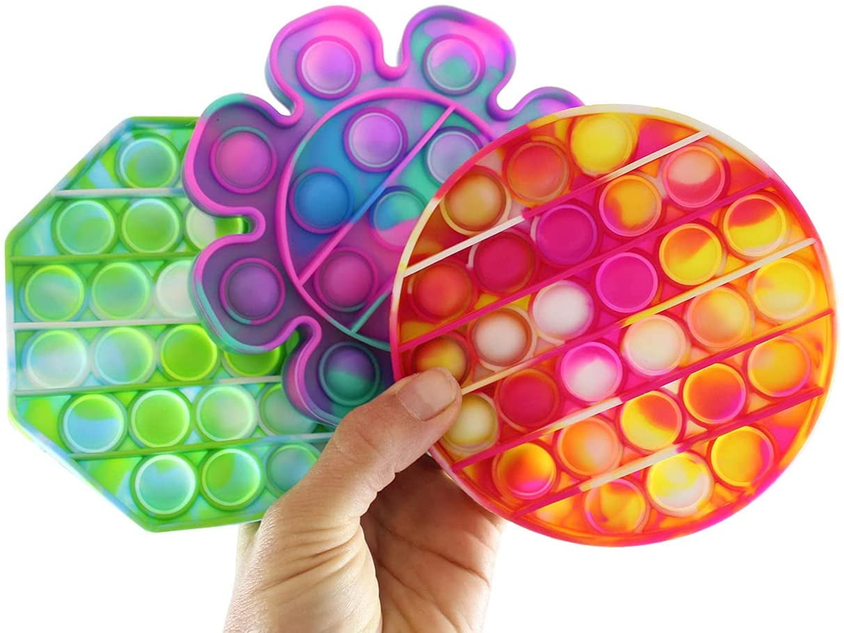3 RANDOM SHAPES - Tie Dye Bubble Pop Game - Silicone Push Poke Bubble ...