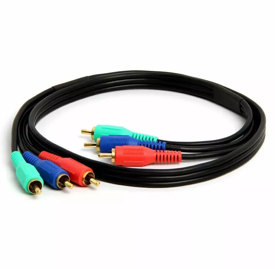 3 RCA Male to 3 RCA Male Stereo Audio Video Cable Component Gold Plated ...