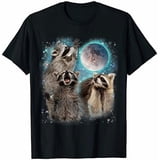 3 Racoon Moon Howling Raccoon Head Funny For Men. Women. Kid T-Shirt ...