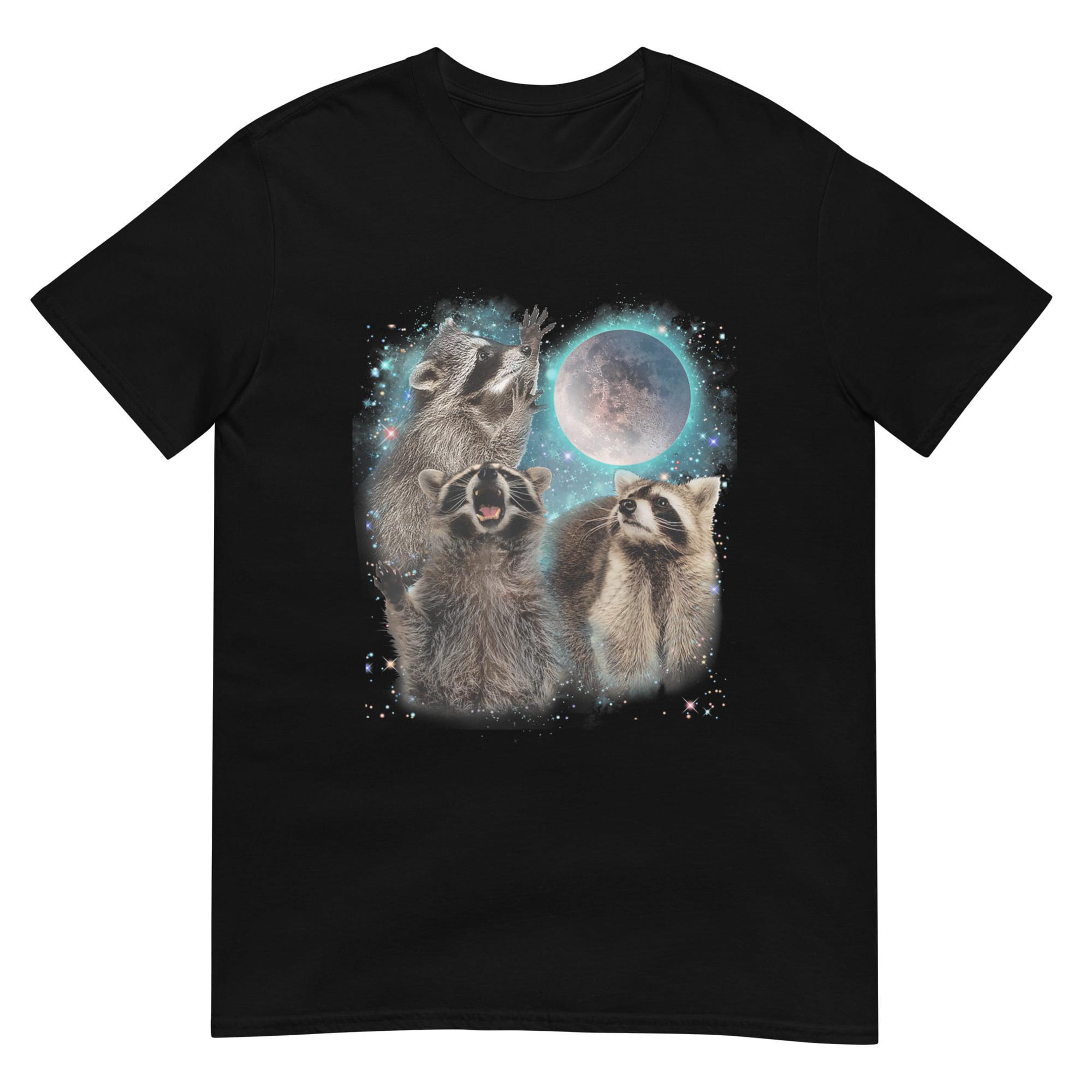 3 Racoon Moon Howling Shirt - Walmart.com