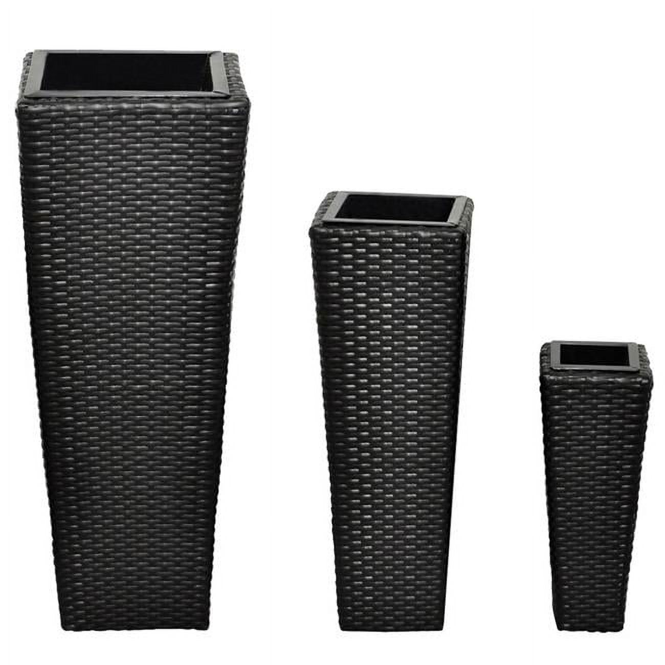 3 Rattan Flower Pots Black - Walmart.com