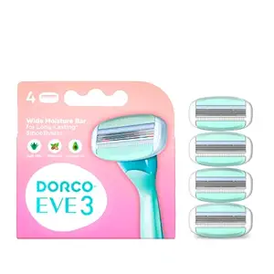3 Razors for Women for Quick & Easy Shaving with Aloe Vera Moisture Bar ...