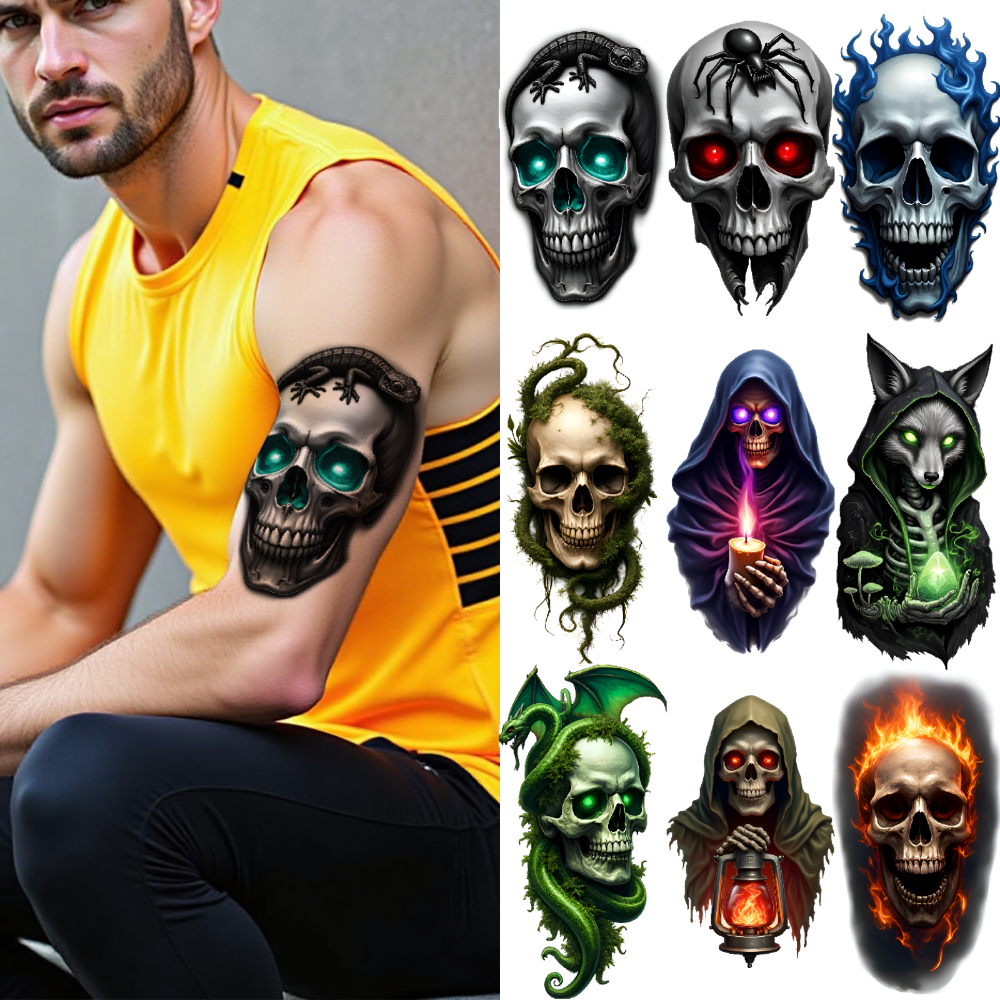 3 Realistic Temporary Tattoos Waterproof Long Lasting Body Stickers ...