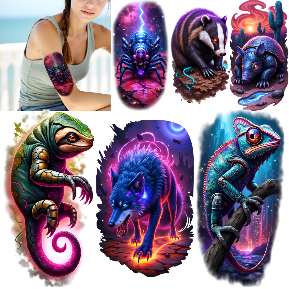3 Realistic Temporary Tattoos Waterproof Long Lasting Body Stickers ...