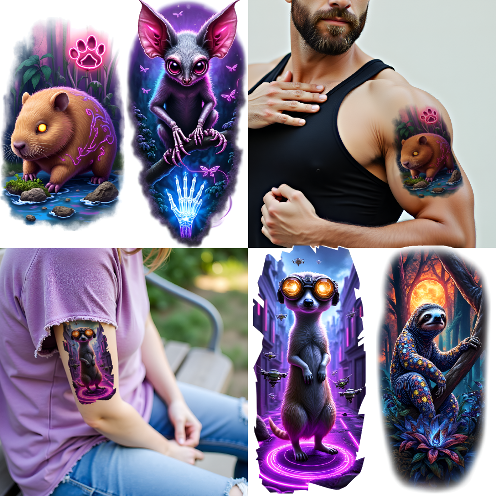 3 Realistic Temporary Tattoos Waterproof Long Lasting Body Stickers ...