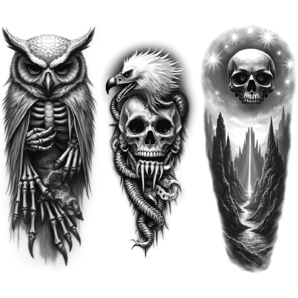 3 Realistic Temporary Tattoos Waterproof Long Lasting Body Stickers ...