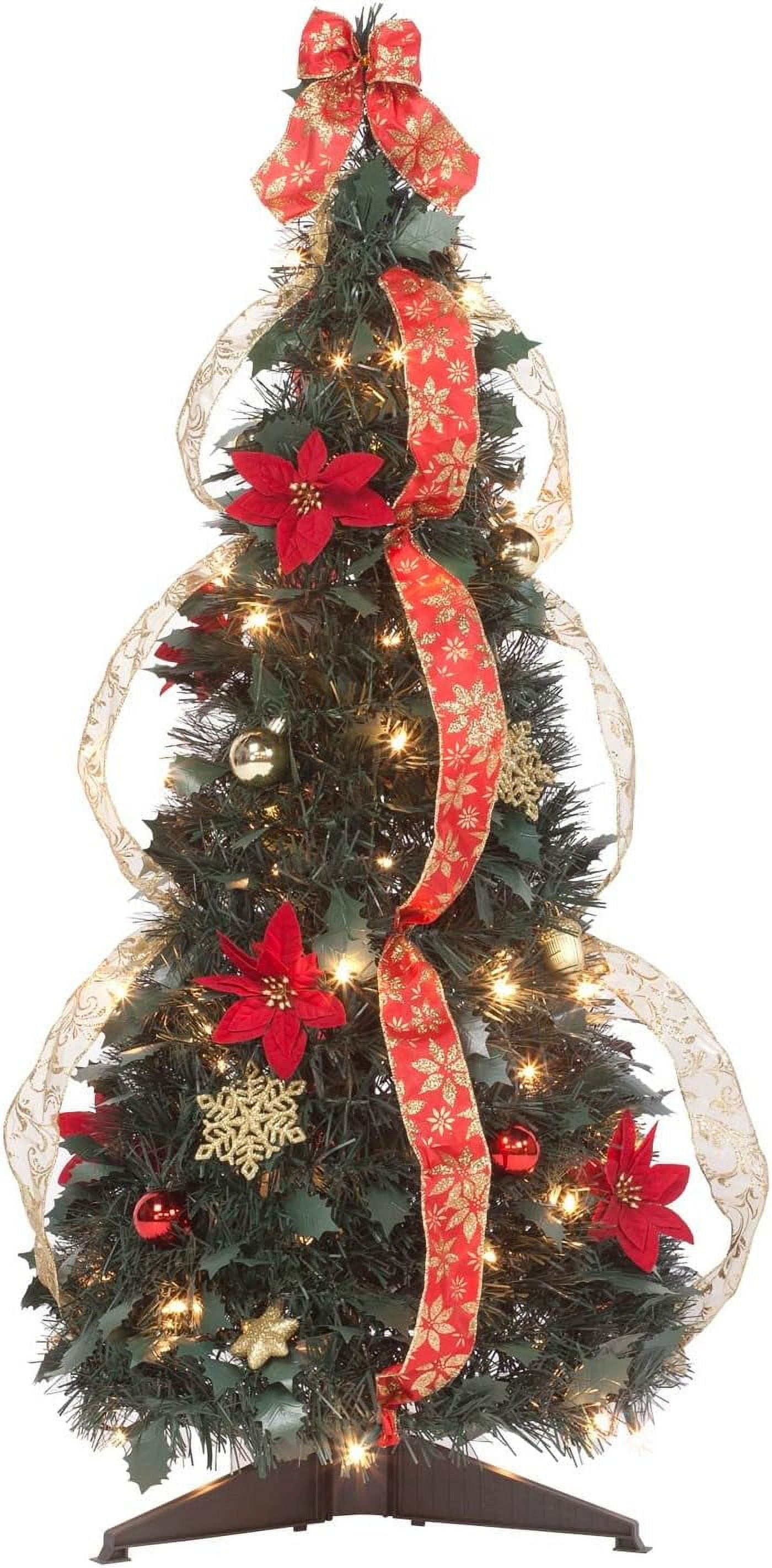 3' Red Poinsettia Pull-Up Tree - Walmart.com