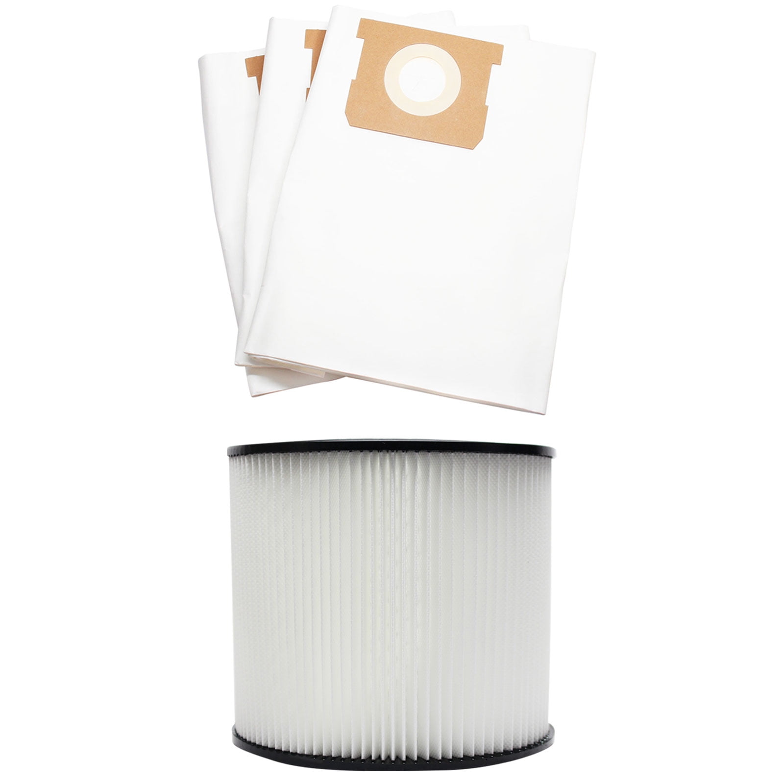 3 Replacement Shop-Vac CH87-650C Vacuum Bags & 1 Cartridge Filter ...