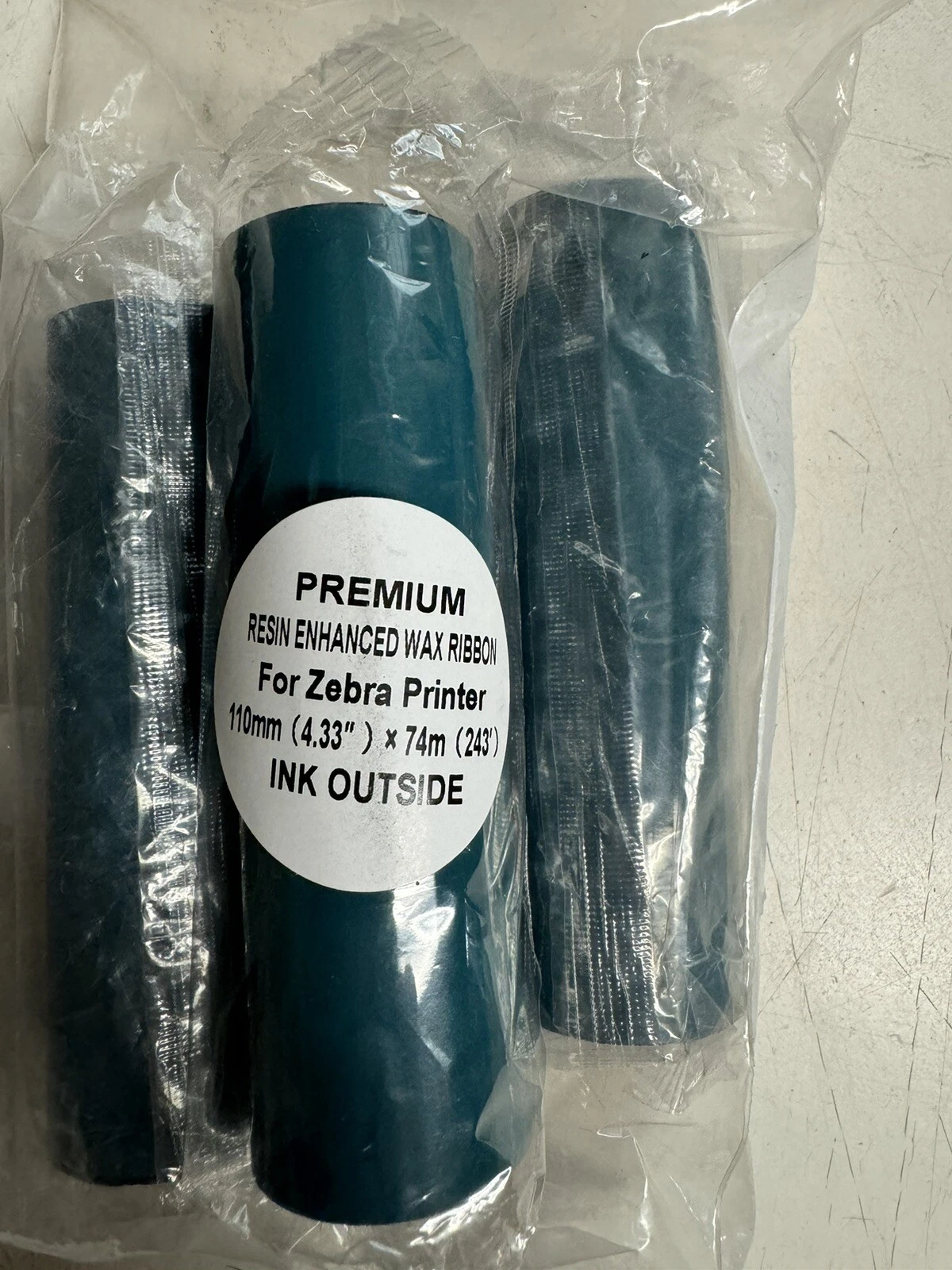 3 Resin Enhanced Thermal Transfer Ribbons 4.33"X 243' 110X74 For Zebra ...