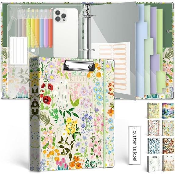 3 Ring 1 Inch Binder Organizer, Three Binders with Clipboard, 5-Tabs ...