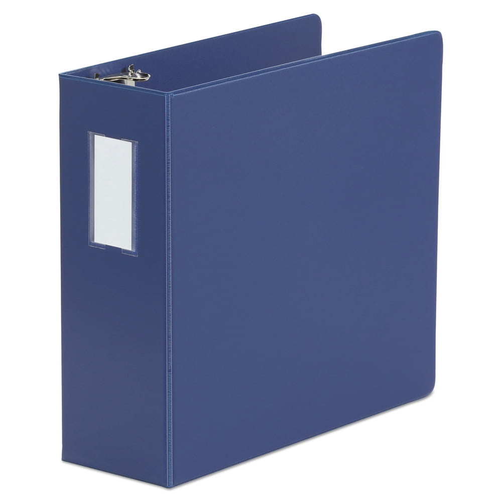 3 Ring 4 in. Capacity Deluxe Non-View D-Ring Binder with Label Holder ...