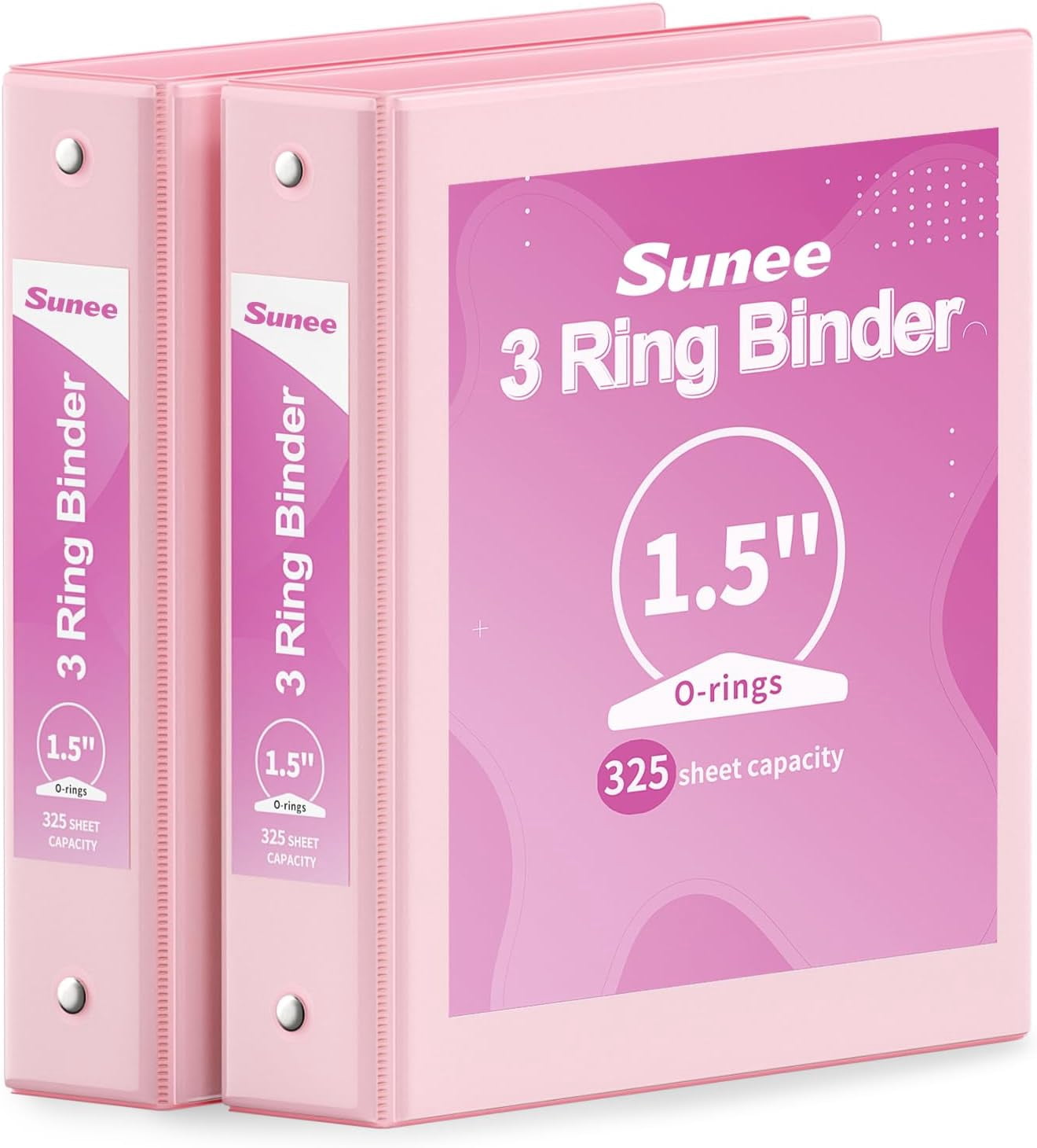 3 Ring Binder 1.5 Inch 2 Pack, Clear View Three PVC-Free (Fit 8.5x11 ...