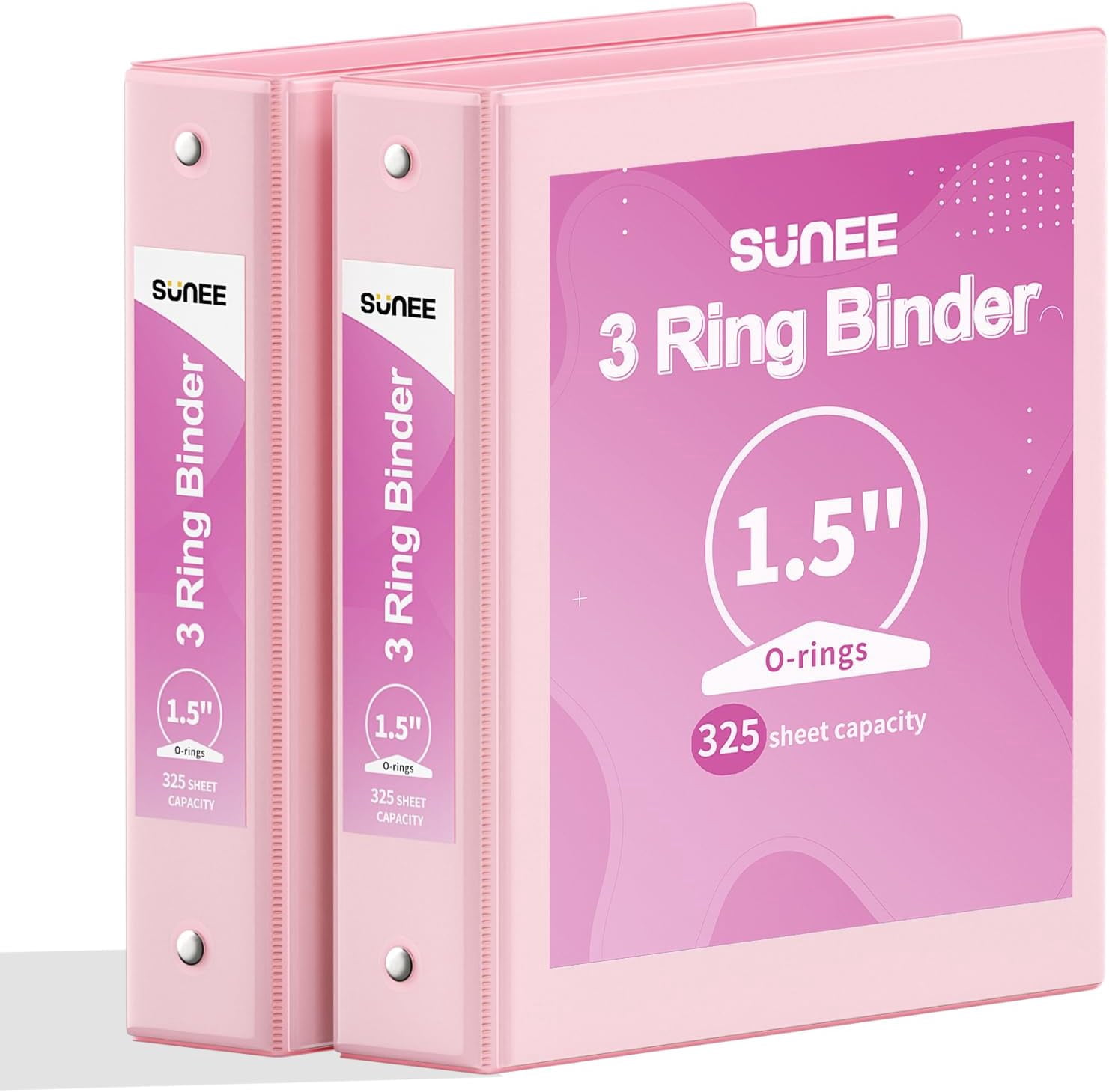 3 Ring Binder 1.5 Inch 2 Pack, Clear View Three PVC-Free (Fit 8.5x11 ...