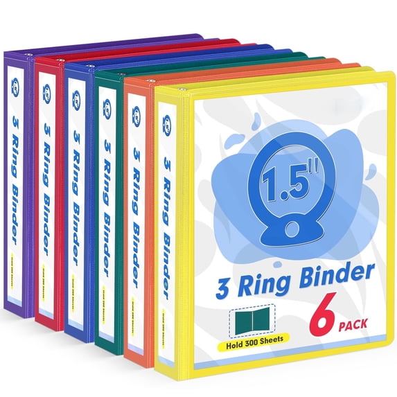 3 Ring Binder 1.5 inch,Notebook Binders Holds 300 Sheets of Letter Size ...