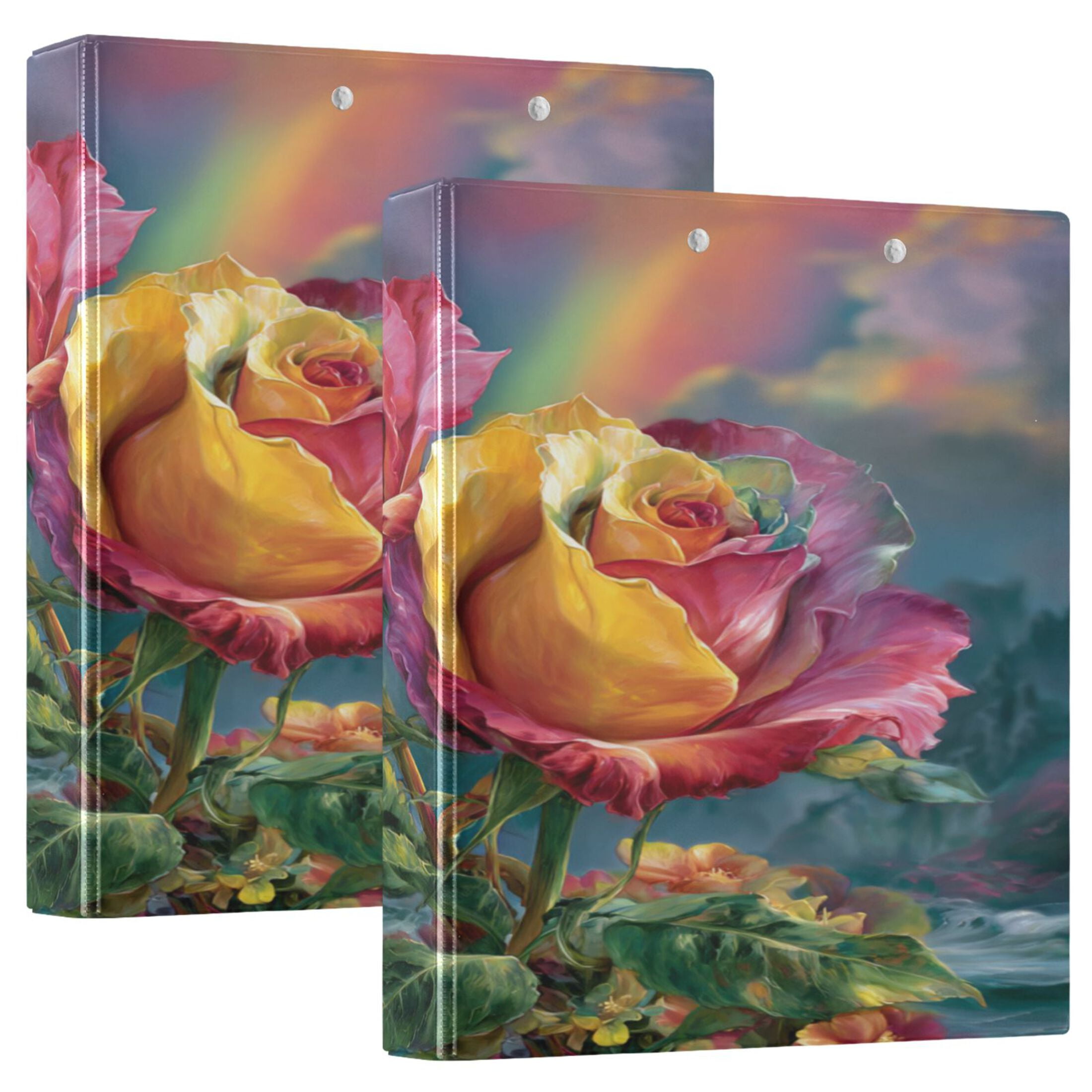 3 Ring Binder 1.5 inch Round Rings with Interior Pockets Binders Organizer Office School 1Pack ...